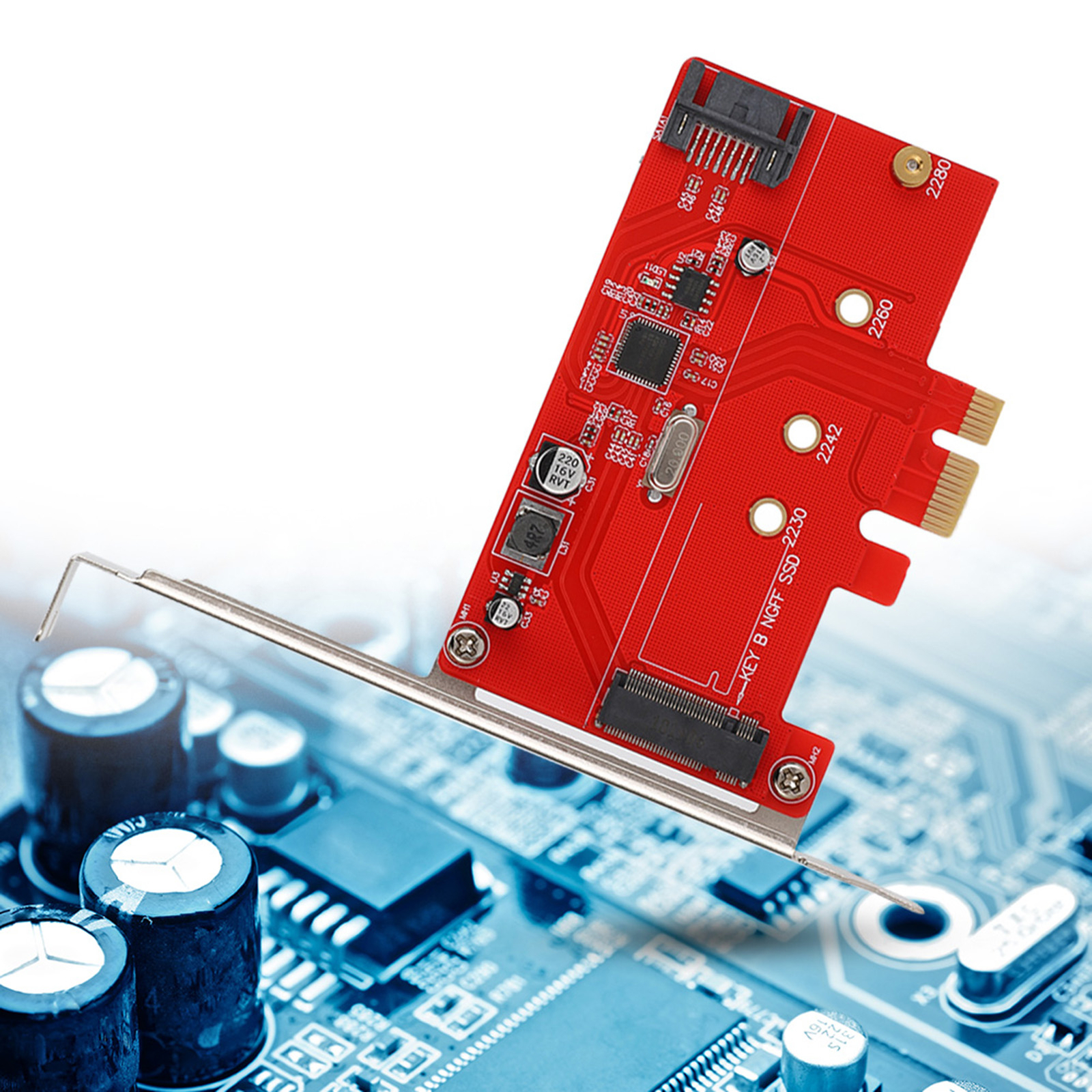 Desktop PCI-E To M.2 SSD Expansion Card SATA3.0 Solid State Drive Riser ...