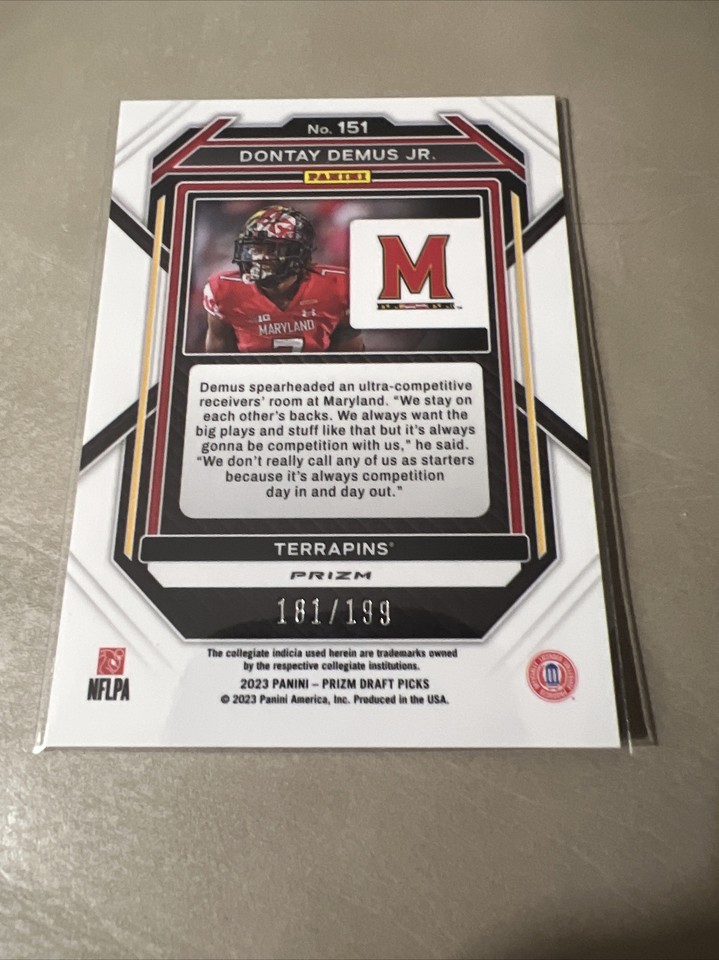 DONTAY DEMUS JR 2023 PRIZM DRAFT BLUE ROOKIE /199 MARYLAND #151 | eBay