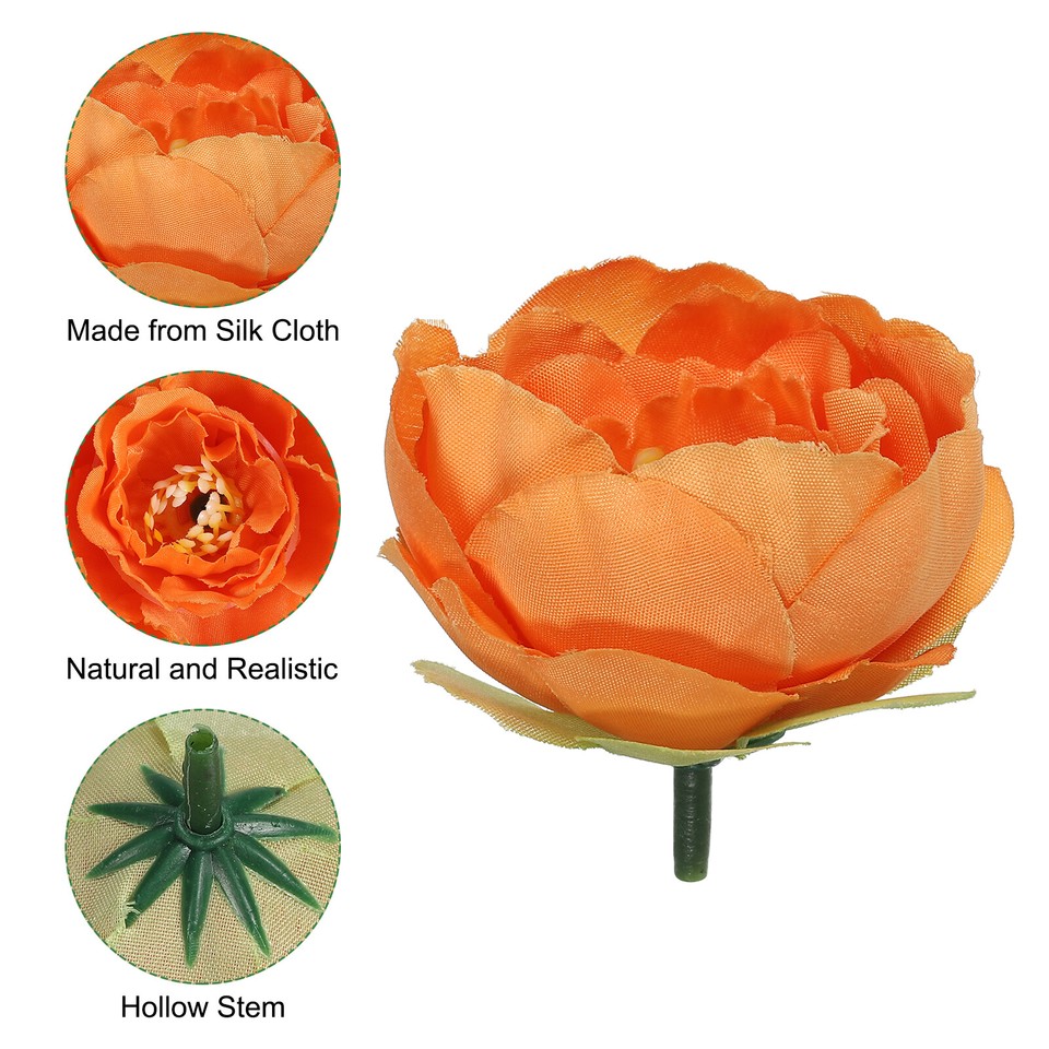 30Pcs Artificial Flower Head Fake Flowers Heads Bulk Silk Peony Heads ...