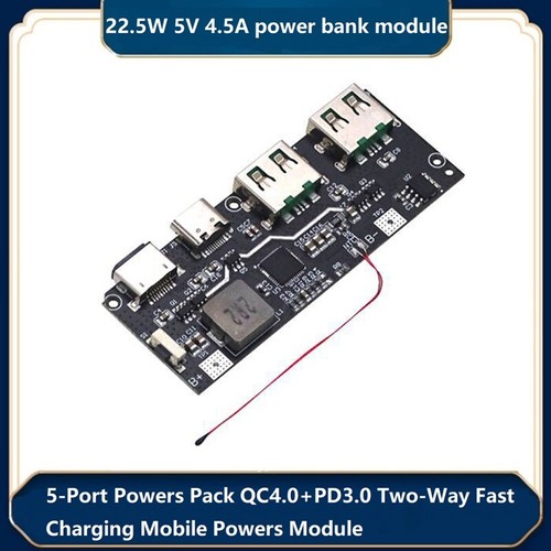 22.5W 5V 4.5A Type-C Micro-USB C 5-Port Powers Pack QC4.0+PD3.0 Carte ...