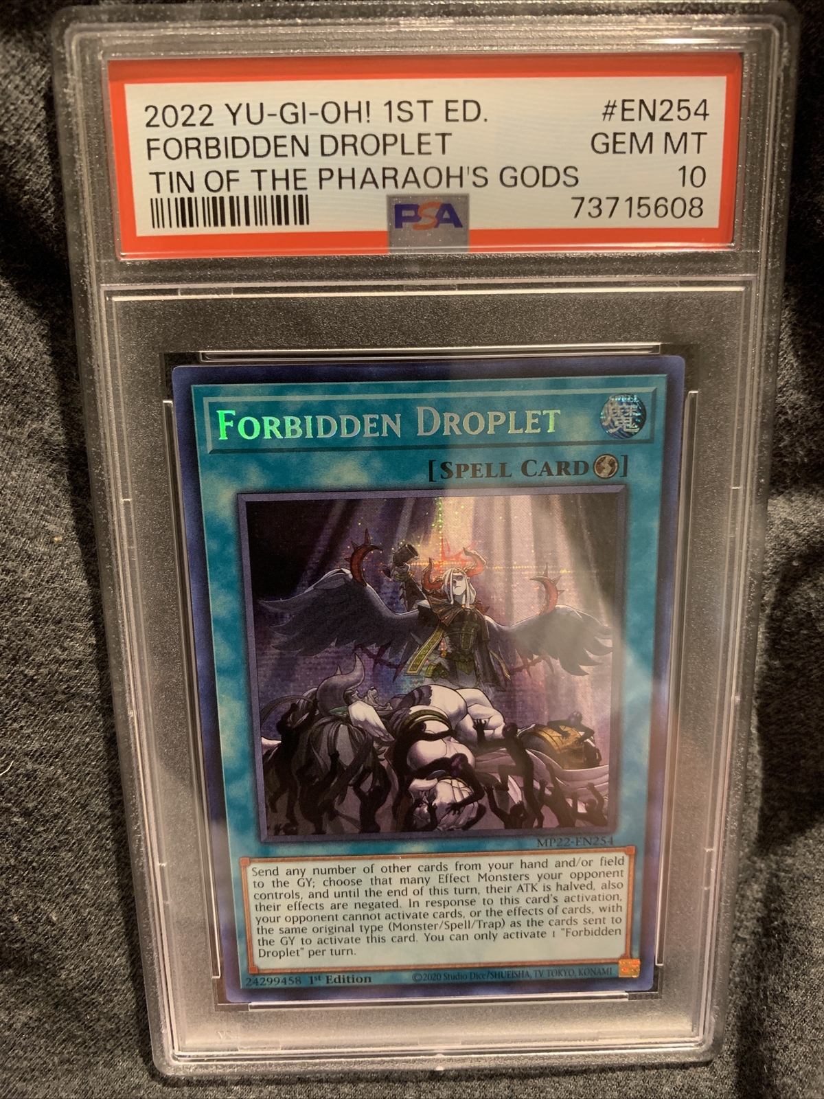 Yugioh! Forbidden Droplet PSA 10 MP22-EN254 GEM MINT Prismatic Secret ...