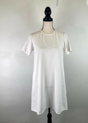 Everlane Women's White 100 % Triacetate Full Back Zip Dress SZ 0 | eBay