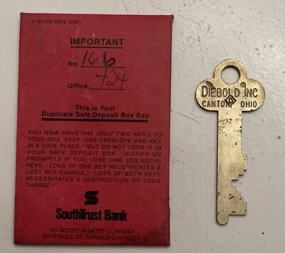 Vintage Old Antique Flat Silver-Tone Safe Safety Deposit Box Key | eBay