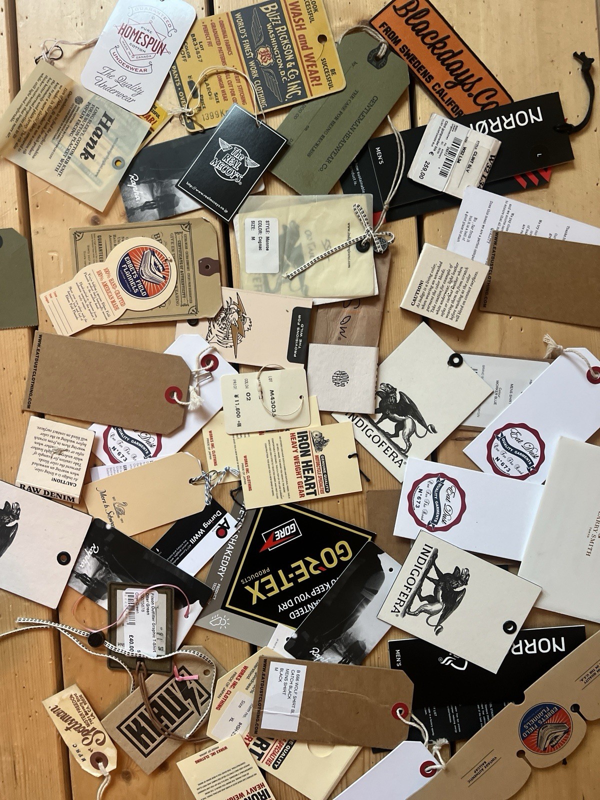 Etiketten Iron Heart Indigofera Mc Coys Buzz Rickson Orslow Fullcount ...