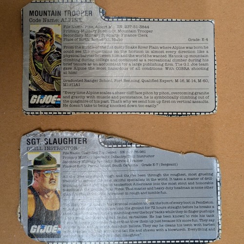 Vintage GI Joe File Cards 1980s Hasbro - Cut & Uncut - Lot of 25 ...