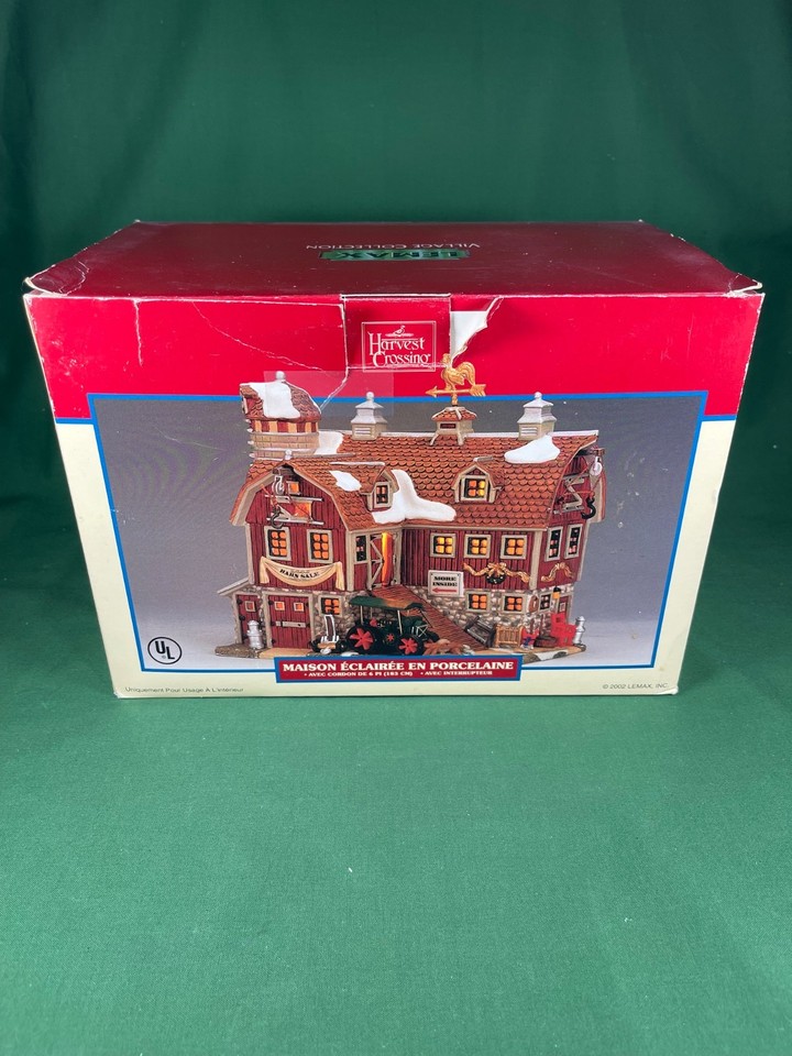 2002 Lemax Christmas Village Harvest Crossing Barn House W/Box 25641 (A ...