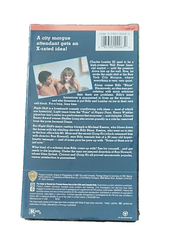 Night Shift VHS Cassete Tape Factory Sealed 1982 85392000630 | eBay
