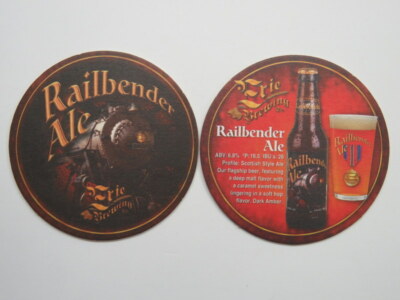 Beer Coaster ~ ERIE Brewing Co "Railbender Ale" ~ Pennsylvania ...