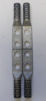 BURNDY CAT NO: YA262TC38 BLACK DIE TWO HOLE LUG N125 2/0 STR CU | eBay