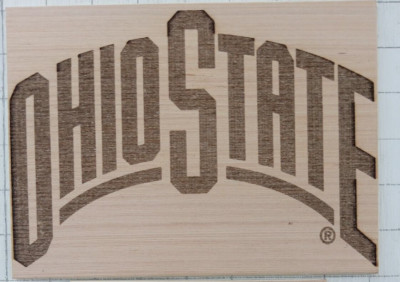 OHIO STATE Laser engraved logo on wood 6x8x1/4 inch sanded/ready for ...