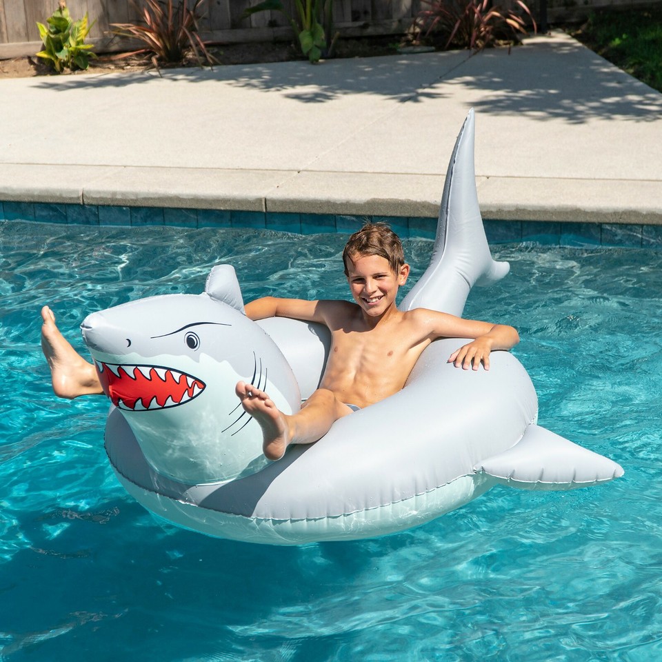GoFloats 'Great White Bite' Shark Party Tube Inflatable Raft | Fun Pool ...