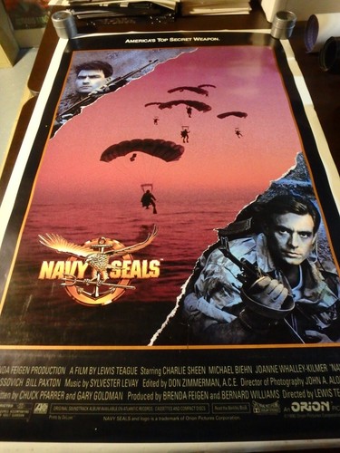 "NAVY SEALS" 1990 CHARLIE SHEEN ROLLED DOUBLE SIDED ORIGINAL POSTER SET! | eBay