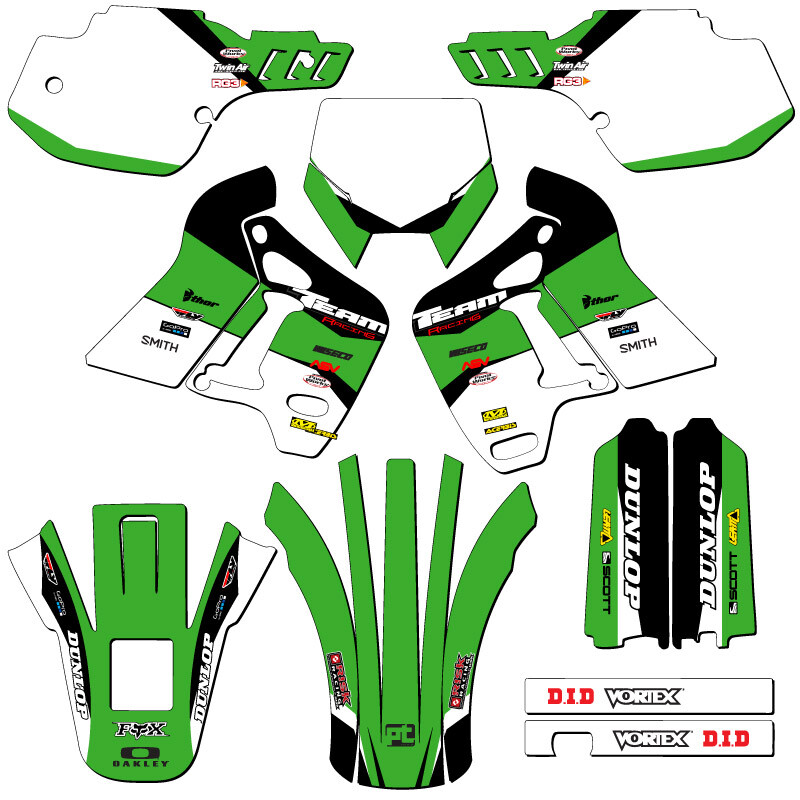1991-1994 KAWASAKI KDX 200 KDX200 GRAPHICS KIT DECALS STICKERS DECO ...