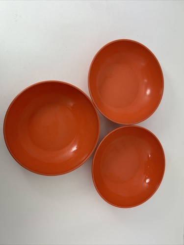3 Melamine Orange 5 3/4” X 1 1/2” Bowls #201 VTG | eBay