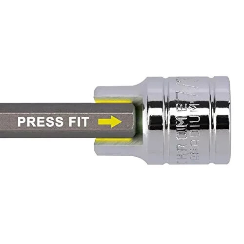 3/8" Drive Extra Long Allen Hex Bit Socket Set S2&crv Sae 10 Pieces 1/ ...