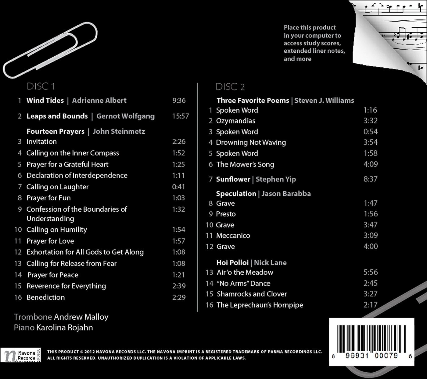 Andy Malloy Paper Clips: Works for Trombone (CD) | eBay