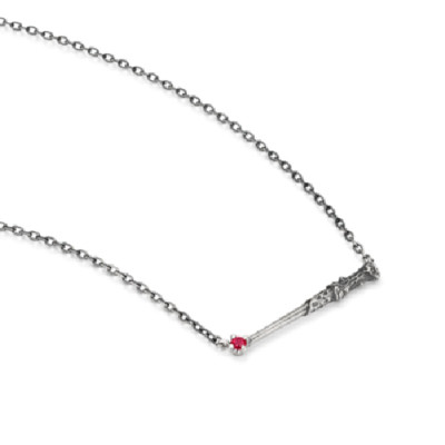 Wand Necklace Harry Potter Silver 925 U-TREASURE Jewelry Ruby Red Made ...