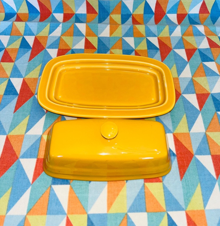 Fiestaware MARIGOLD Yellow HLC Fiesta small 1/4 lb Covered Butter Dish ...