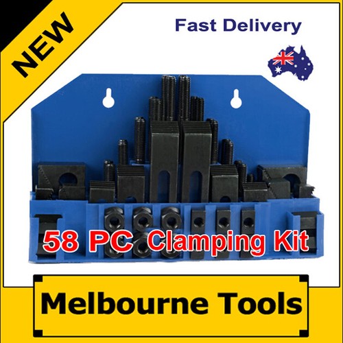 16mm T-Slot, M14 Stud, Milling Drilling Clamping Kit 58pc Sliding Table ...