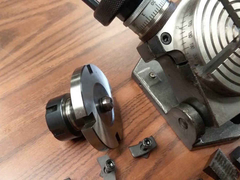4" PRECISION TILTING ROTARY TABLE w. ER25 collet chuck adapter #TTSK ...