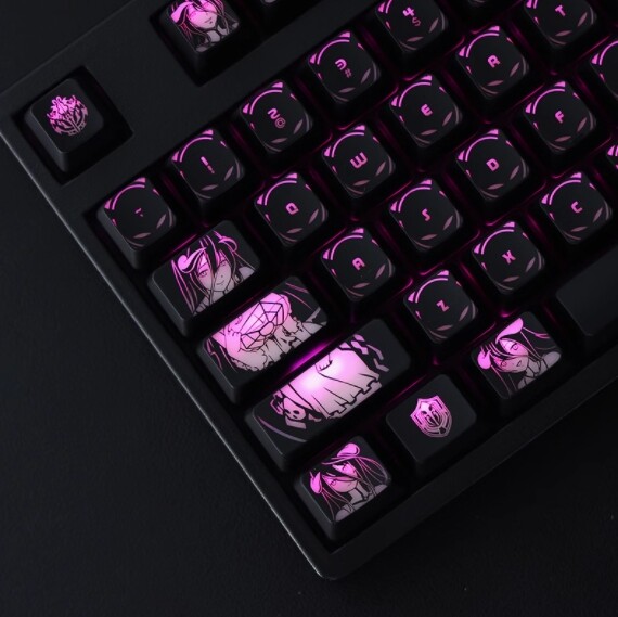 Anime Overlord Albedo Keycaps 104 Keys RGB For Mechanical Keyboard ...