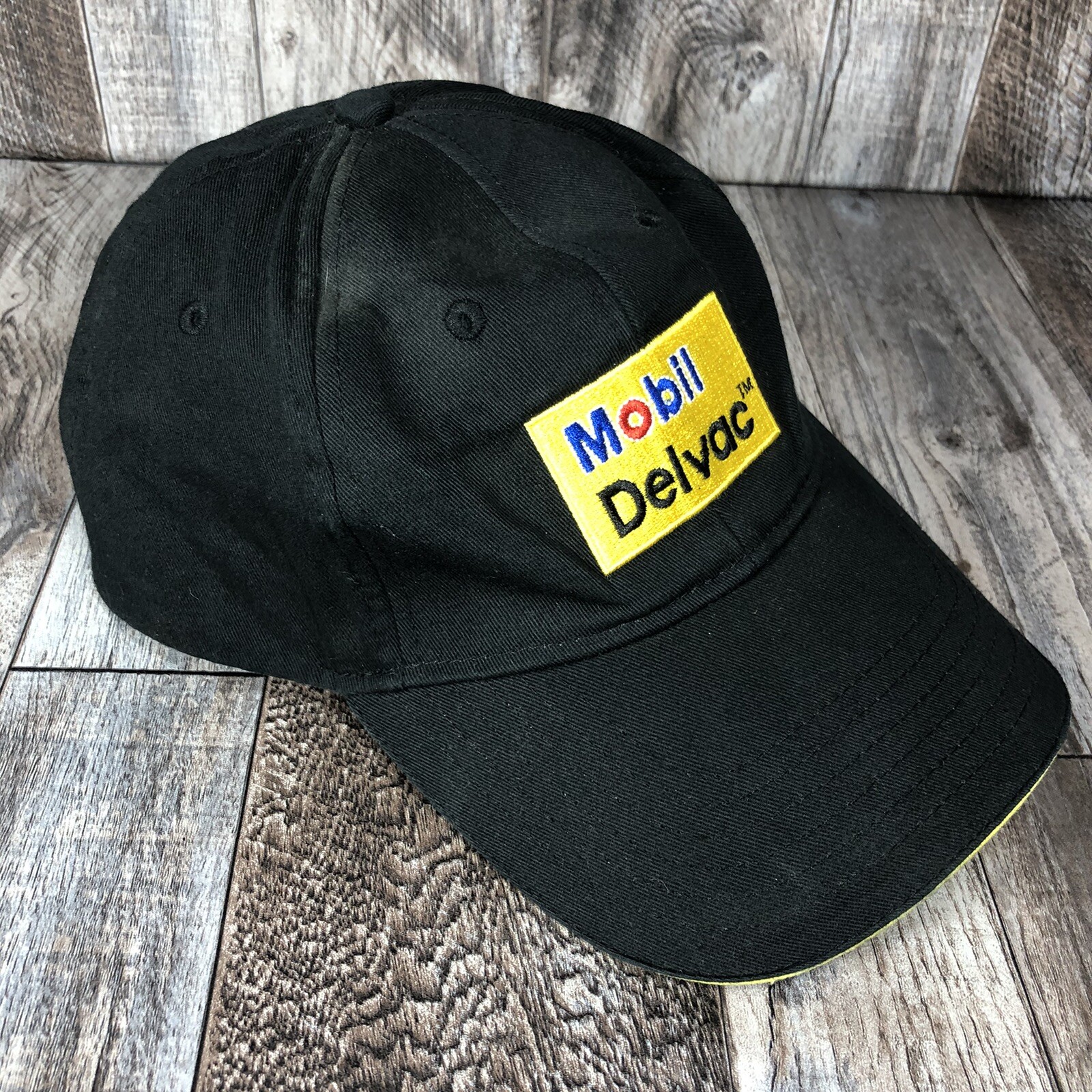 Mobil Delvac Engine Fuel Hat Cap Black Yellow Adjusta… - Gem