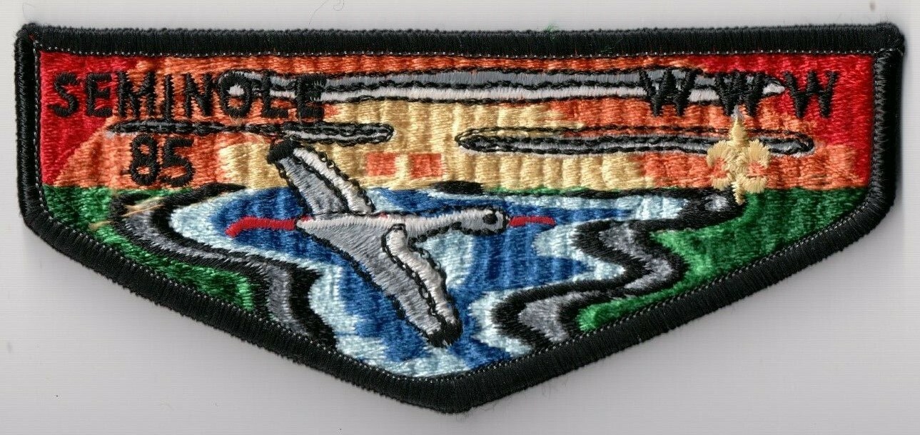 BSA, Seminole Lodge 85 S-8d variation, YLW sky, Gulf Ridge Council ...