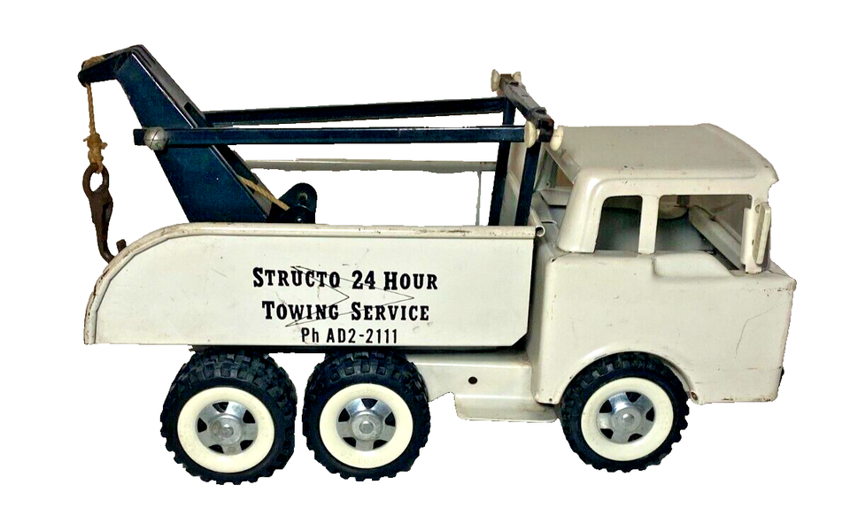 Structo Pressed Steel 24 Hour Towing Service Double Boom Truck | eBay
