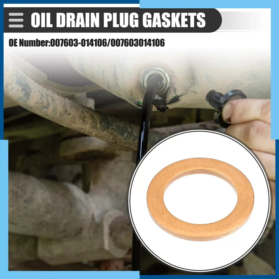 100PC COPPER OIL DRAIN PLUG GASKET WASHER(007603-014106)FOR MERCEDES ...