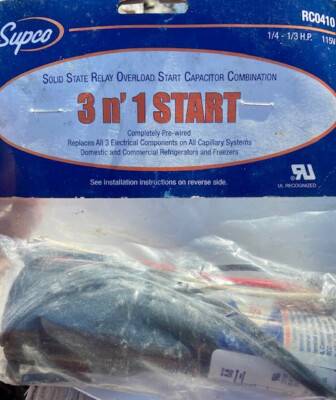 RC0410 SUPCO Refrigerator Relay Overload Start Run Capacitor (LOT of 2 ...