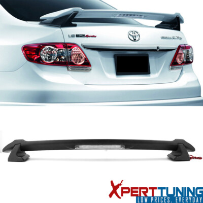 Fits 09-13 Toyota Corolla Sedan Sportive Trunk Spoiler & LED 3rd Brake ...