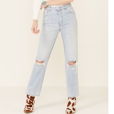 Rolla’s Original High Rise Straight Sunbleached Denim Jeans Women’s ...