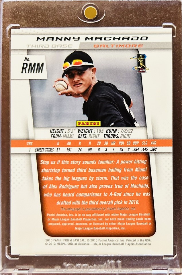 Manny Machado 2013 Panini Prizm Rookie Autographs #RMM💎BEAUTY💎 | eBay