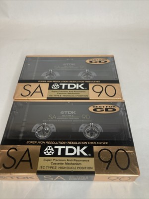 TDK SA-90 Cassette Tapes IEC II Type II High Position ~ NEW & SEALED ...