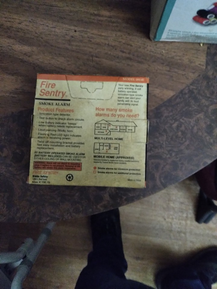 Fire Sentry Smoke Alarm Model 0914E New in Box 9volt Battery Operated ...