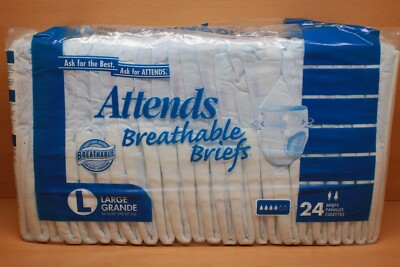 Attends Breathable Fitted Briefs Diapers Diaper Flex Tabs Large 44"-58 ...