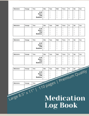 Personal Daily Medication Log Sheet Medication Log Book: Personal
