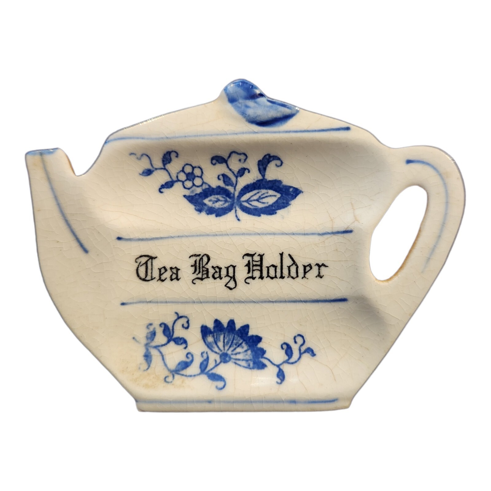 Vintage Tea Bag Holder Blue And White Ceramic | eBay