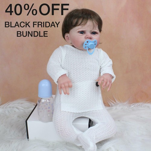 Newborn Realistic Baby Simulator Doll Silicone Lifelike Toddler Blue ...