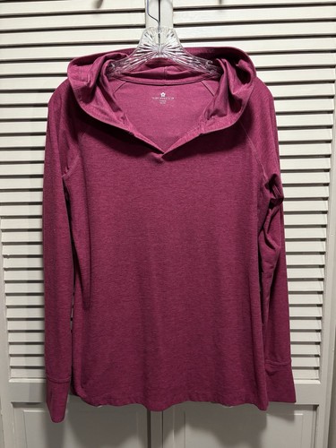 Tuff Athletics Top Pink Hood Long Sleeve Logo Size Medium Activewear | eBay