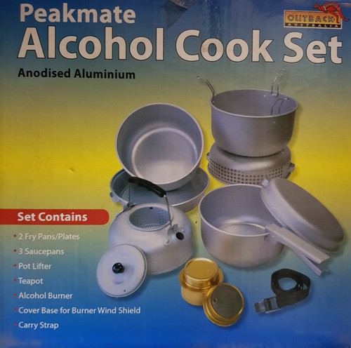 Deluxe Alcohol Stove Camp Cook Set Metho Spirit Camping Hiking Quality ...
