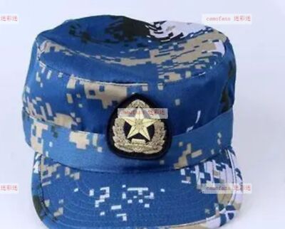New Original China PLA Navy Marines 07 type Blue Oceanic Camouflage Hat ...