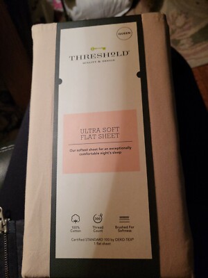 Threshold Full Size 300 Thread Count Ultra Soft Flat Sheet - True Khaki ...