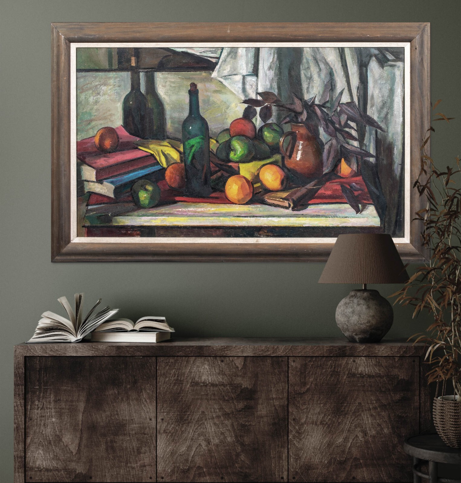 Huge British Colourist Still Life Fruit Bottles Peter COLLIS (1929-2012 ...