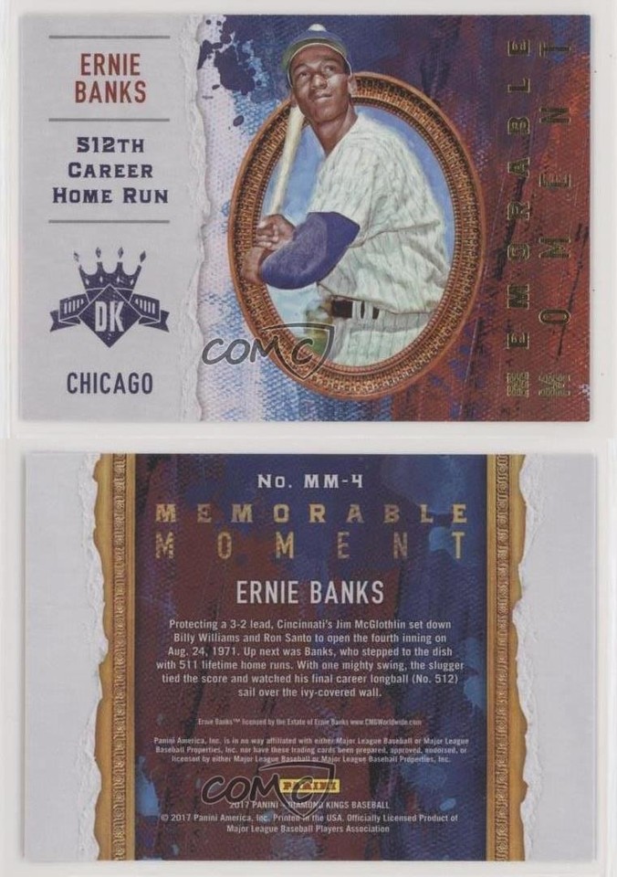 2017 Panini Diamond Kings Memorable Moment Ernie Banks #MM-4 HOF fm0 | eBay