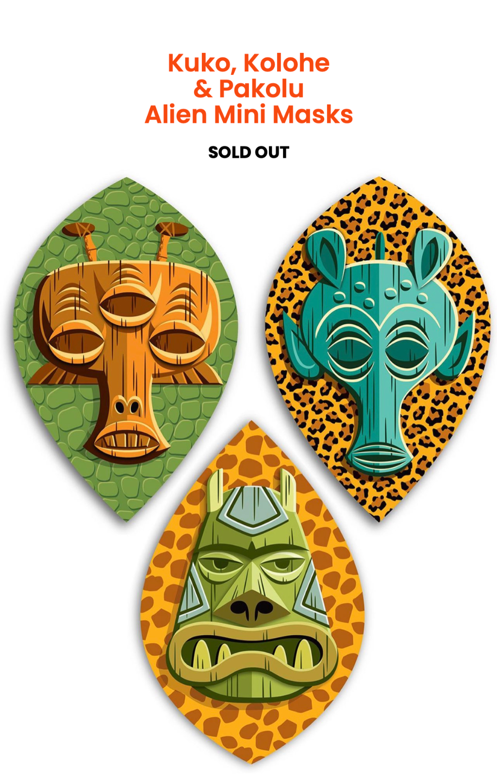 Shag Josh Agle SDCC Star Wars Alien Mini Tiki Mask Art Signed Set LE ...