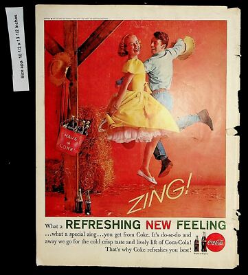 1961 Coca Cola Zing Dancing Vintage Print Ad 13389 | eBay