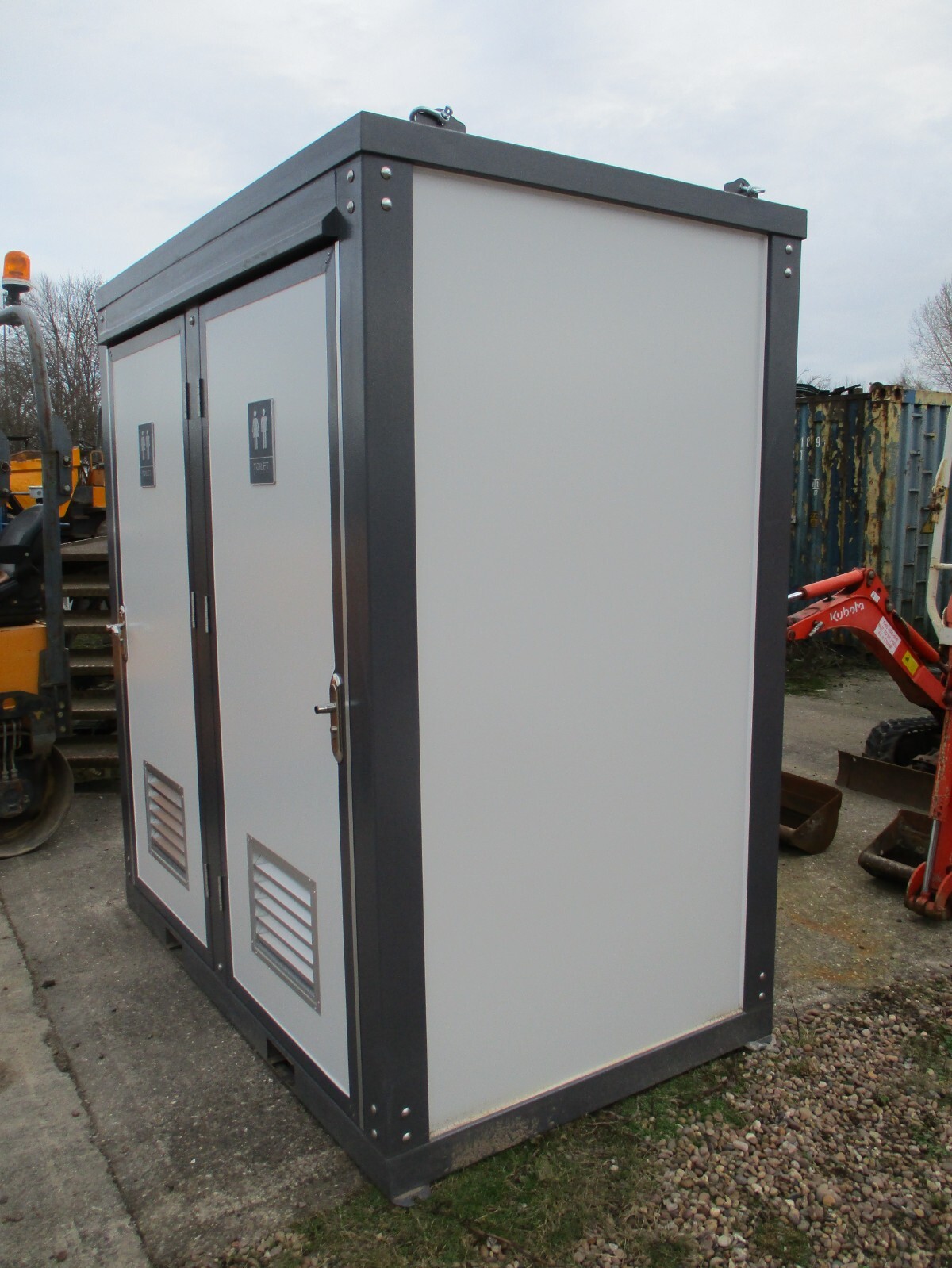 2.15m x 1.3m double toilet block secure shipping container delivery ...