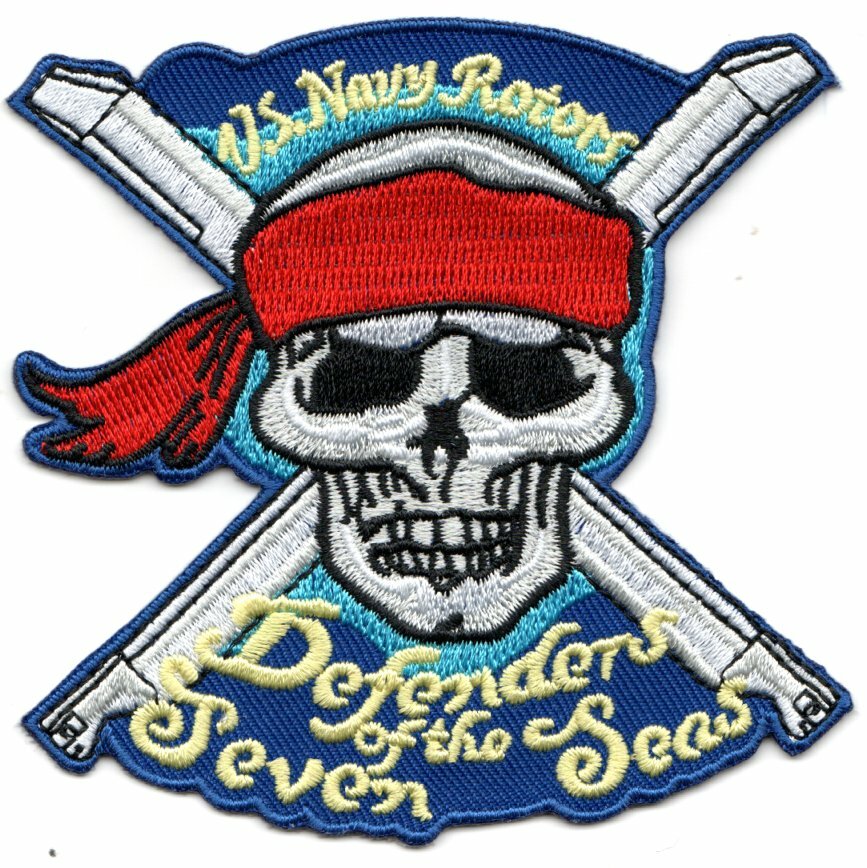 4" USN NAVY HSC-28 SEVEN SEAS BACKPATCH DAVY JONES BONES ROTOR ...