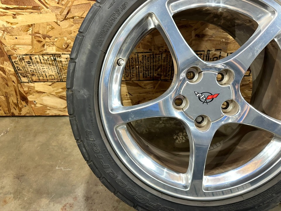 97 - 04 CHEVROLET CORVETTE C5 OEM ALLOY POLISHED RIMS WHEELS TIRES 18X9 ...